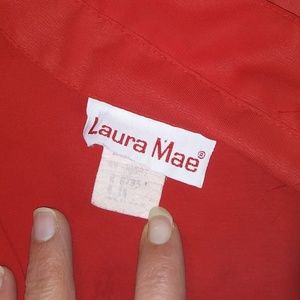 Laura Mae | Tops | Laura Mae Vintage Red Sheer Long Sleeve Blouse ...